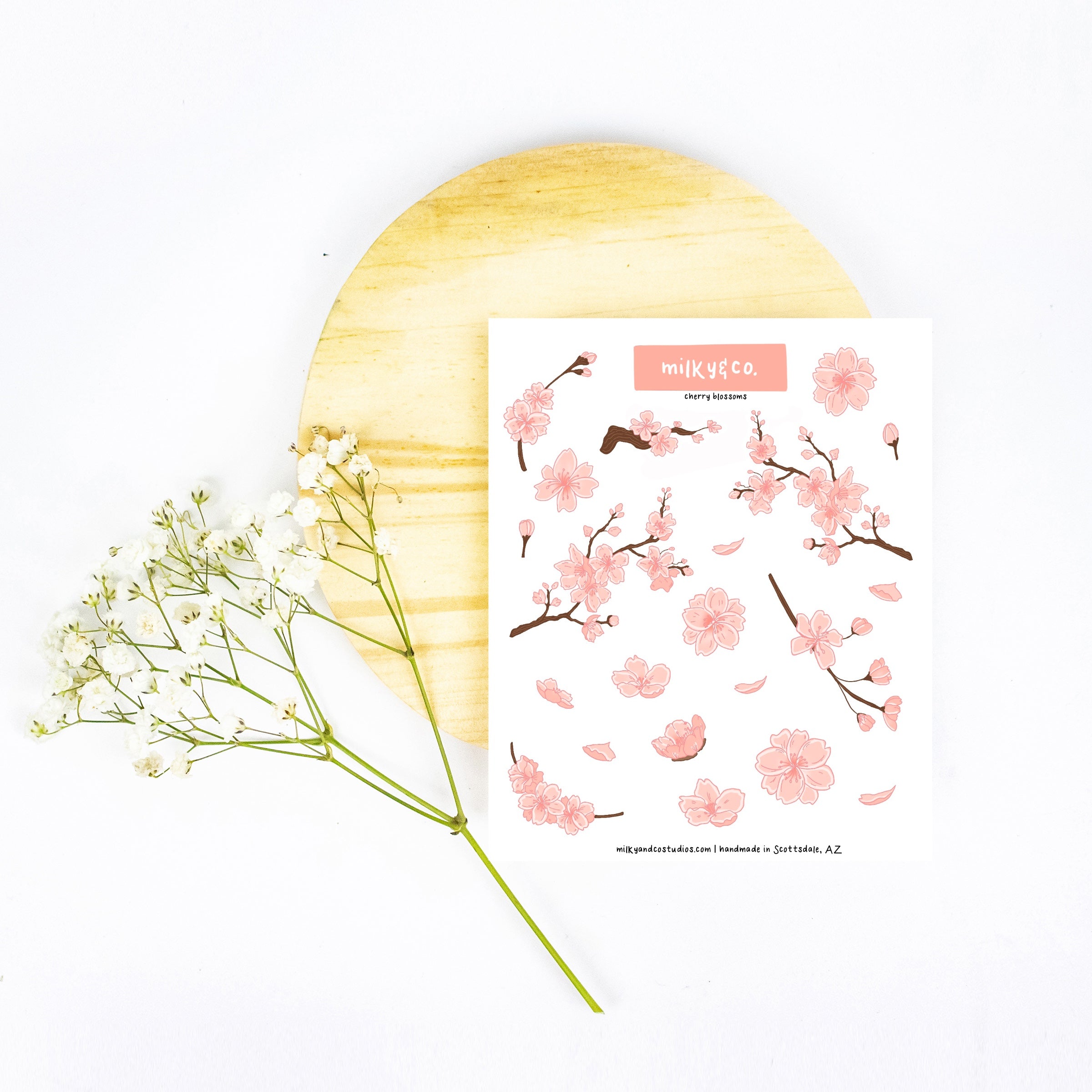 Cherry Blossoms Sticker Sheet – Milky and Co. Studios
