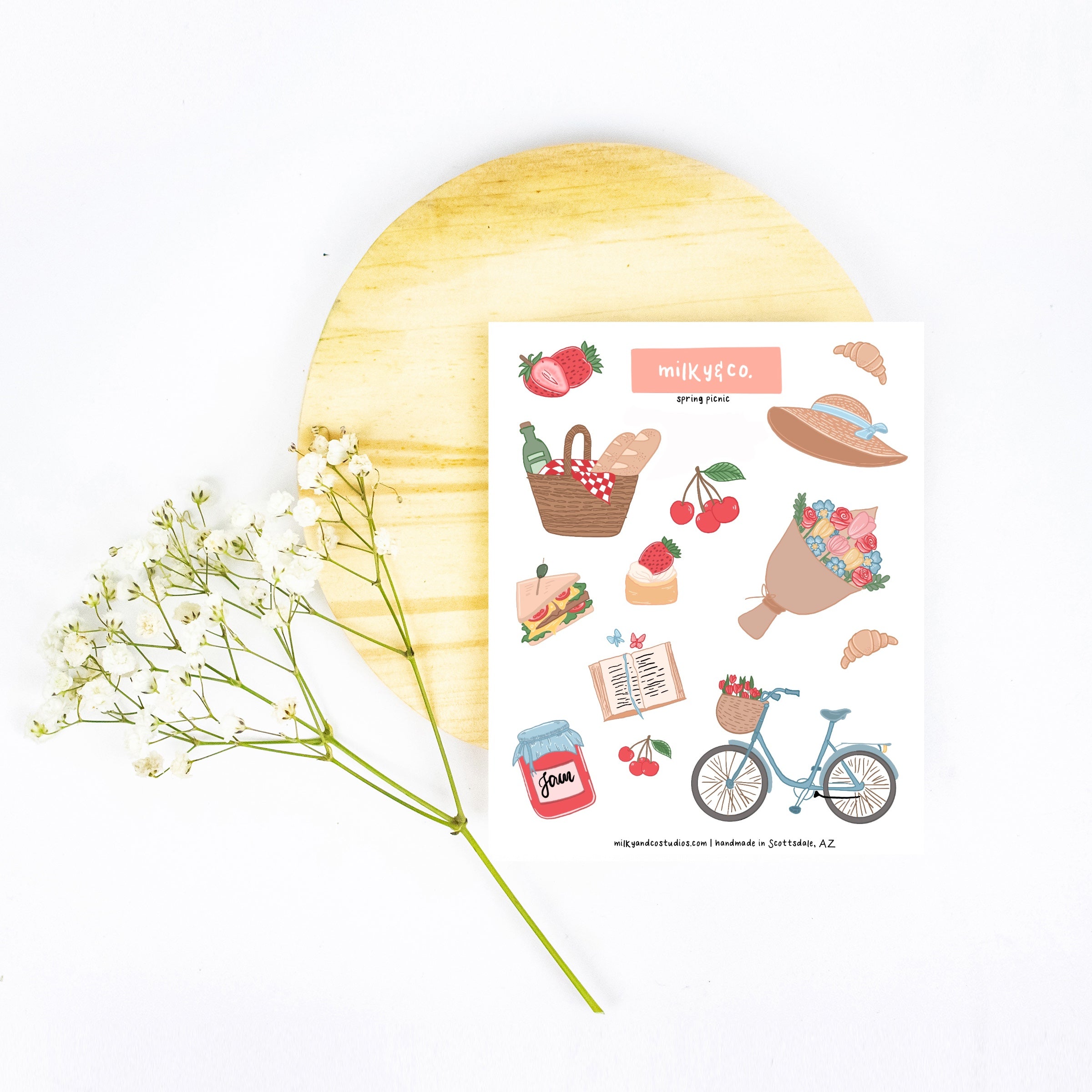 Spring Picnic Sticker Sheet – Milky and Co. Studios