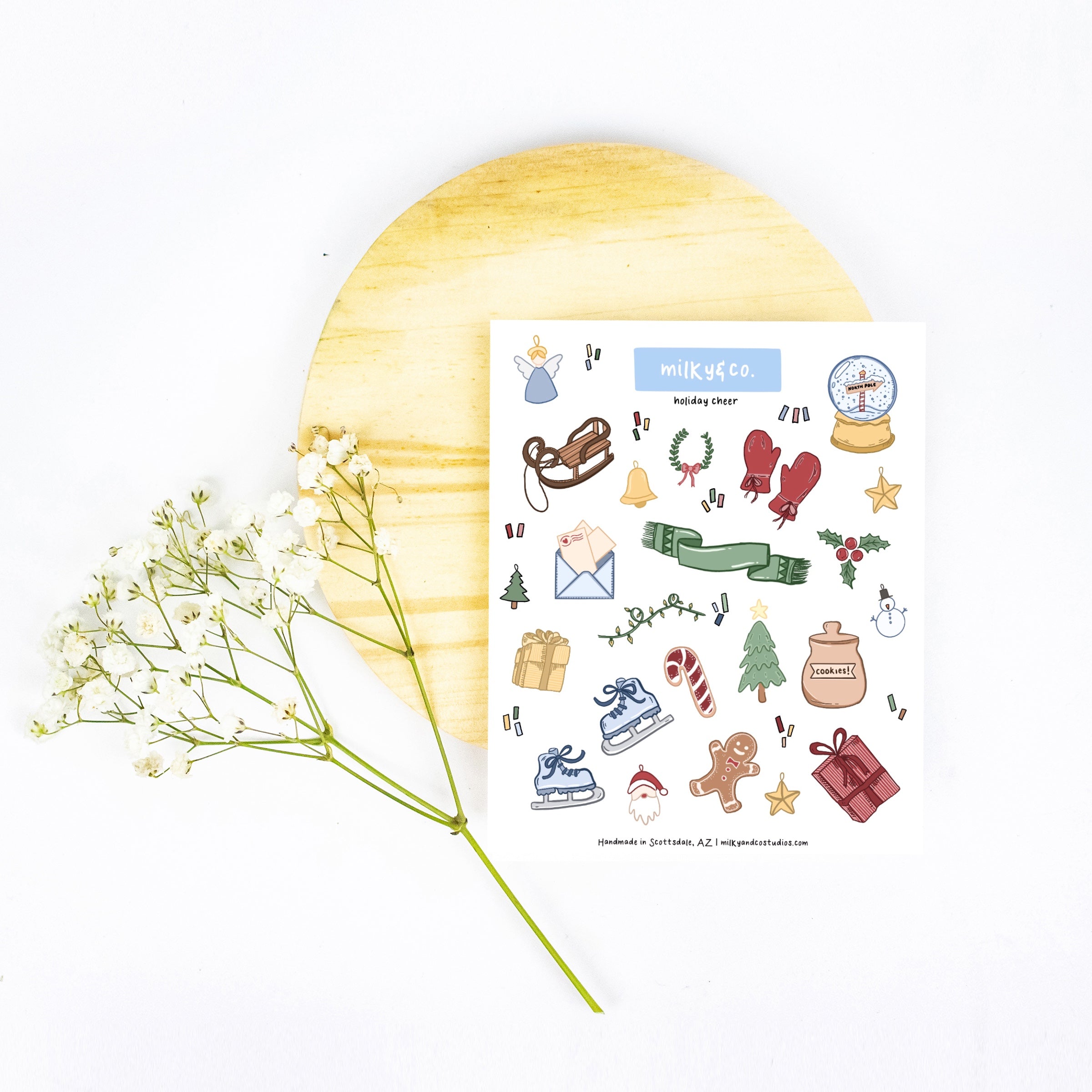 Holiday Cheer Sticker Sheet – Milky and Co. Studios
