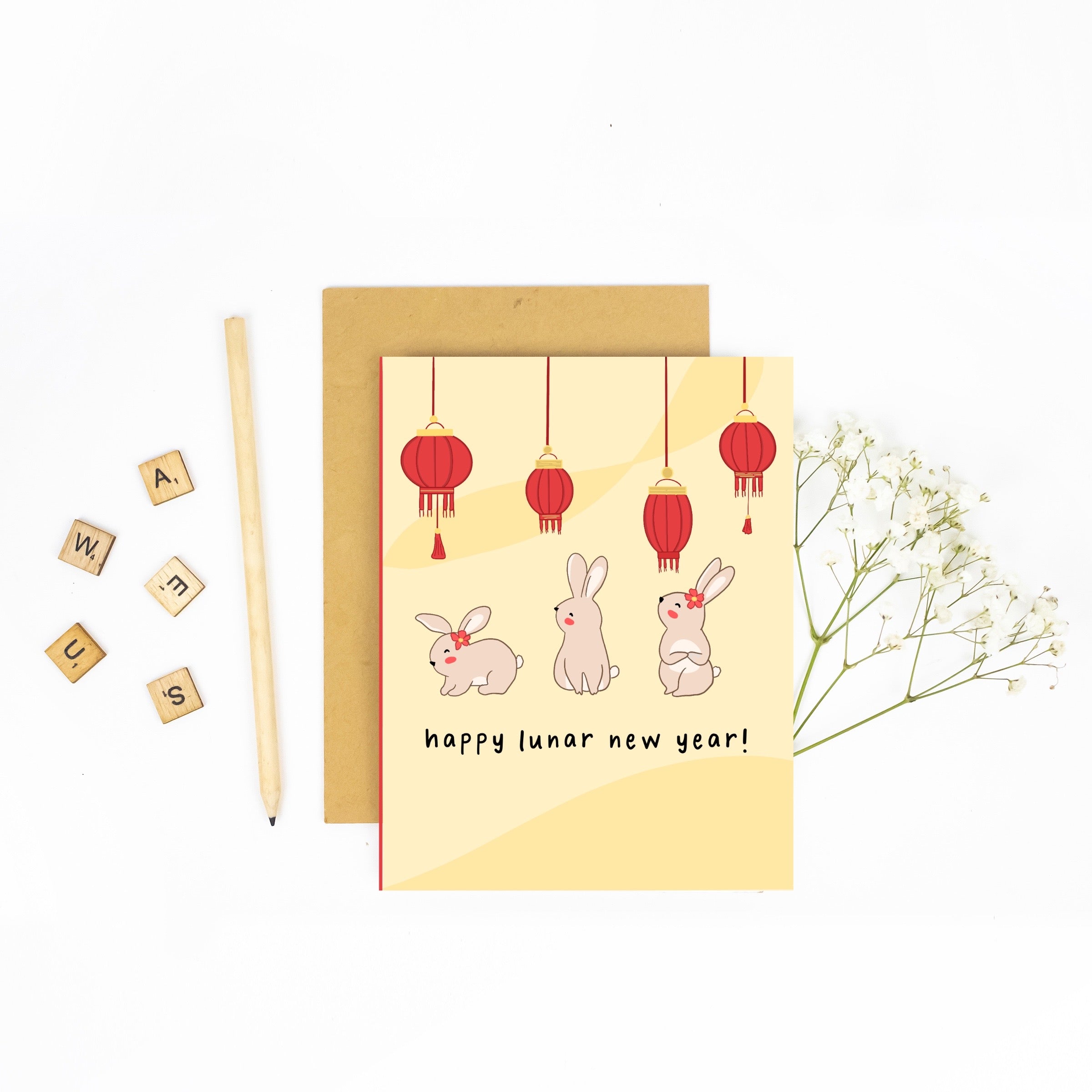 Year of the Rabbit - Happy Lunar New Year Greeting Card – Milky and Co ...