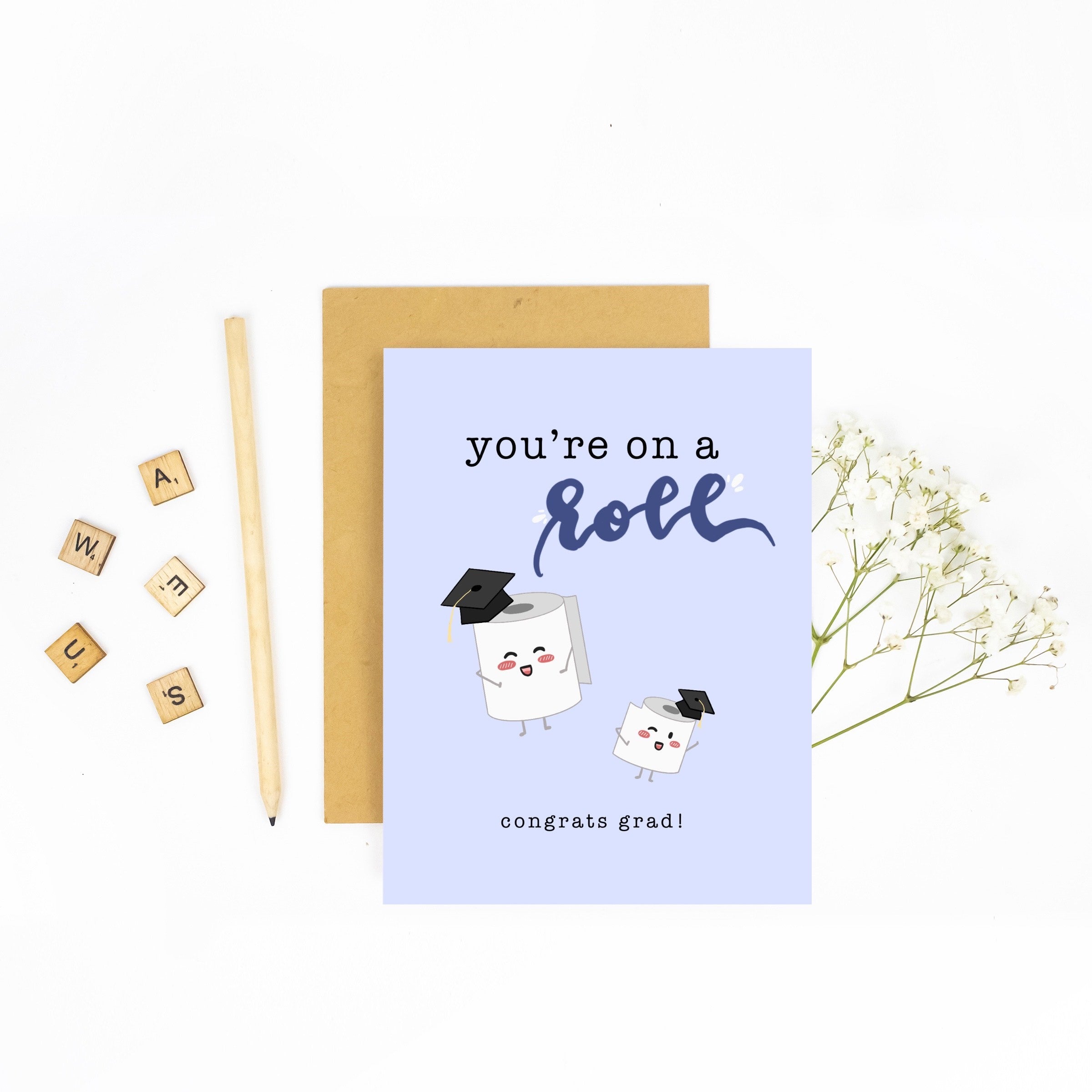 You're on a Roll, Congrats Grad! - Congratulations Card – Milky and Co ...