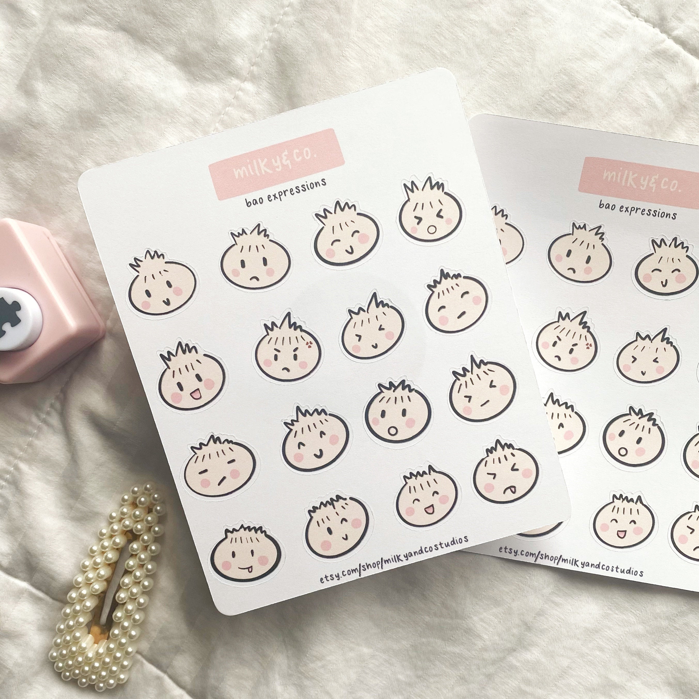Bao Expressions Sticker Sheet – Milky and Co. Studios